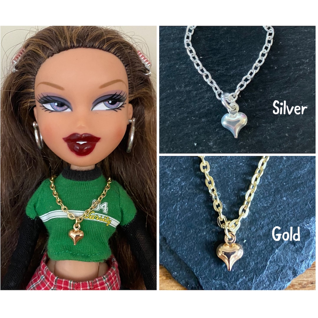 Dolls Heart Necklace-bratz/barbie/fashion Doll Necklace-choose Gold or ...
