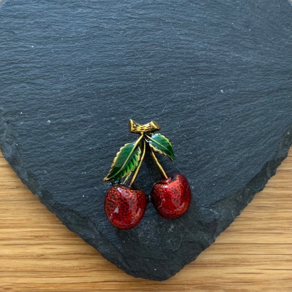 Cherry Brooch - Etsy