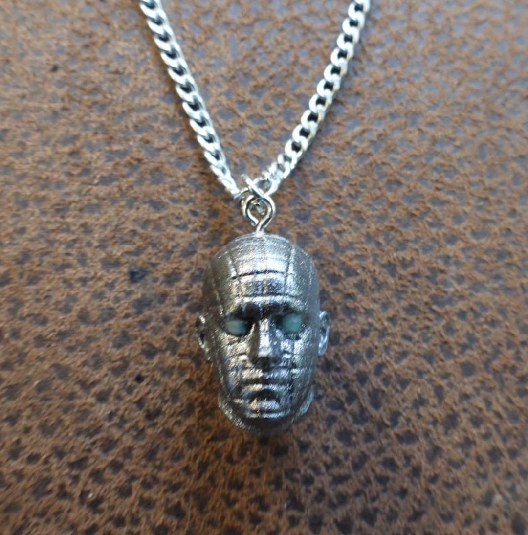 Hellraiser Themed Pinhead Full Bust With Glow in the Dark Eyes Necklace ...