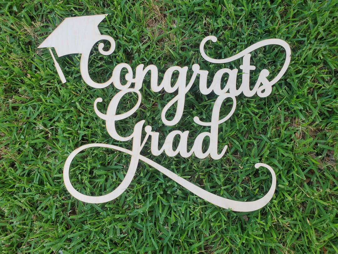 Congrats Grad Wood Sign - Etsy
