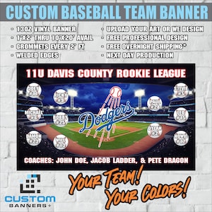 Baseball Team Sports Soccer Custom 13oz FULL COLOR Indoor/outdoor Vinyl ...