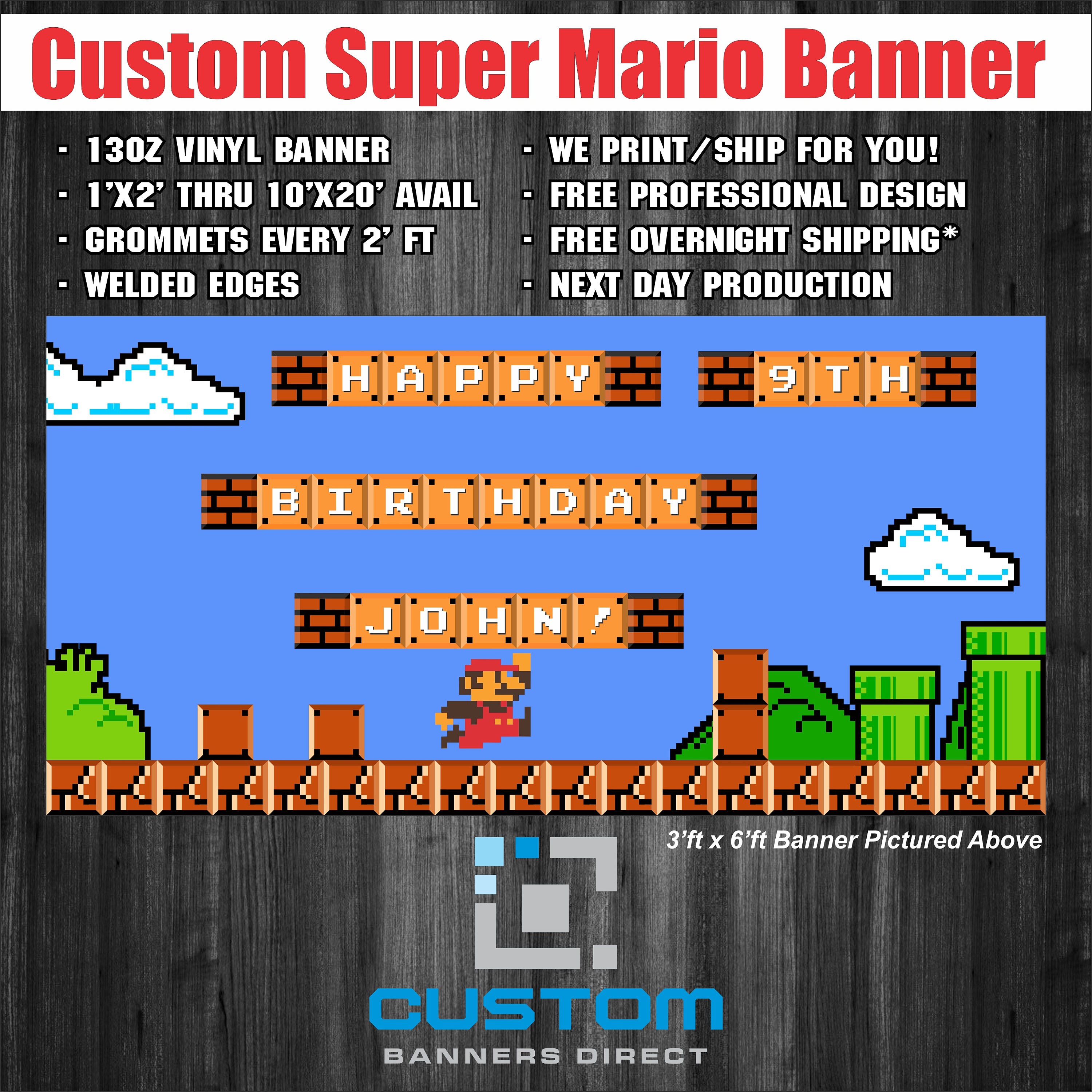 We Print Super Mario Video Game Custom 13oz FULL COLOR - Etsy