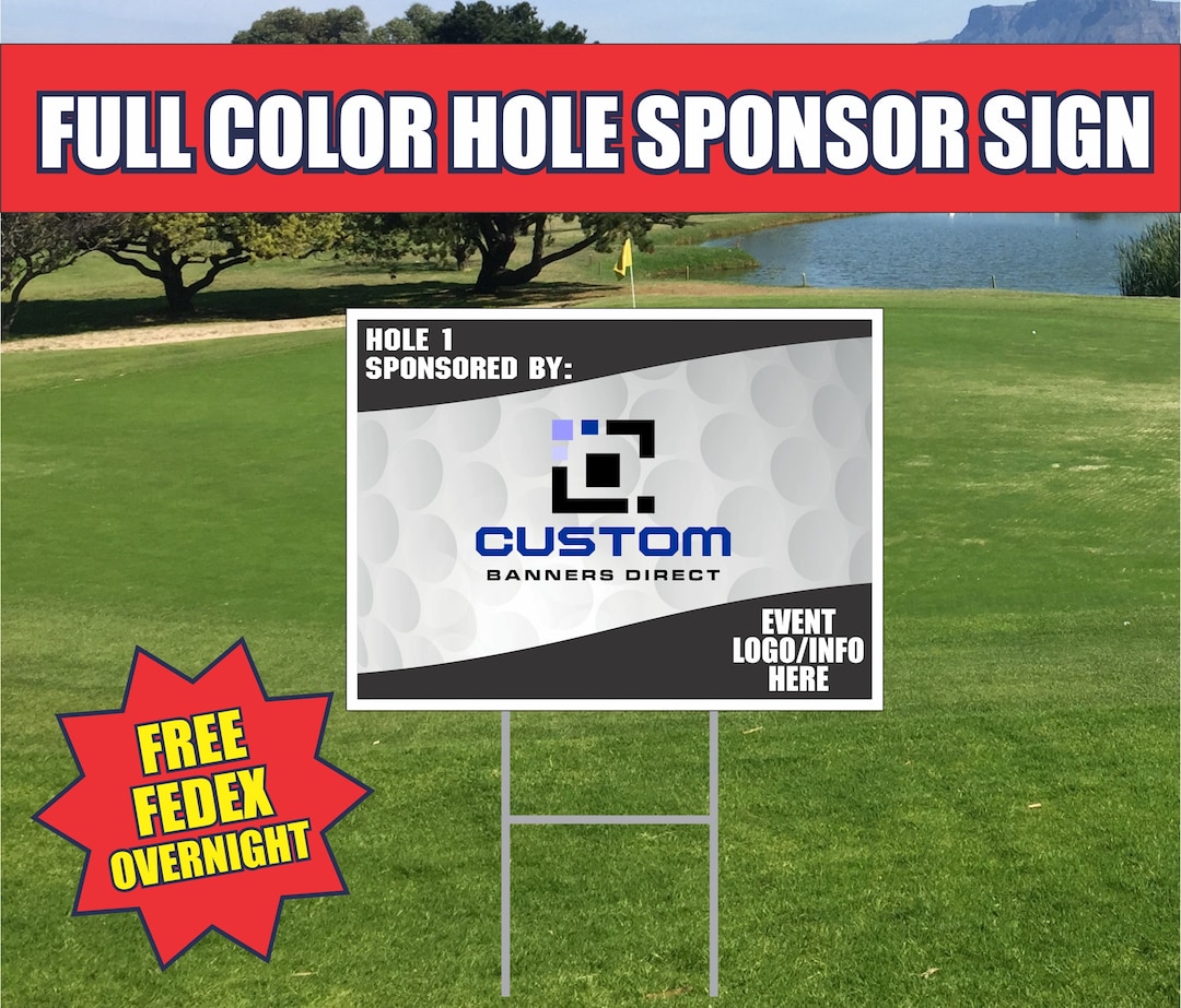 18" X 24" Golf Hole Sponsor Signs, Full Color, Single/double Sided ...
