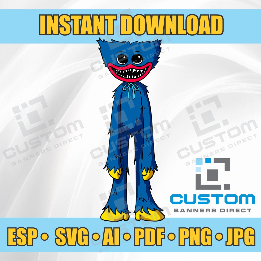 Huggy Wuggy SVG Cut File, Instant Download, Poppy Playtime Vector ...