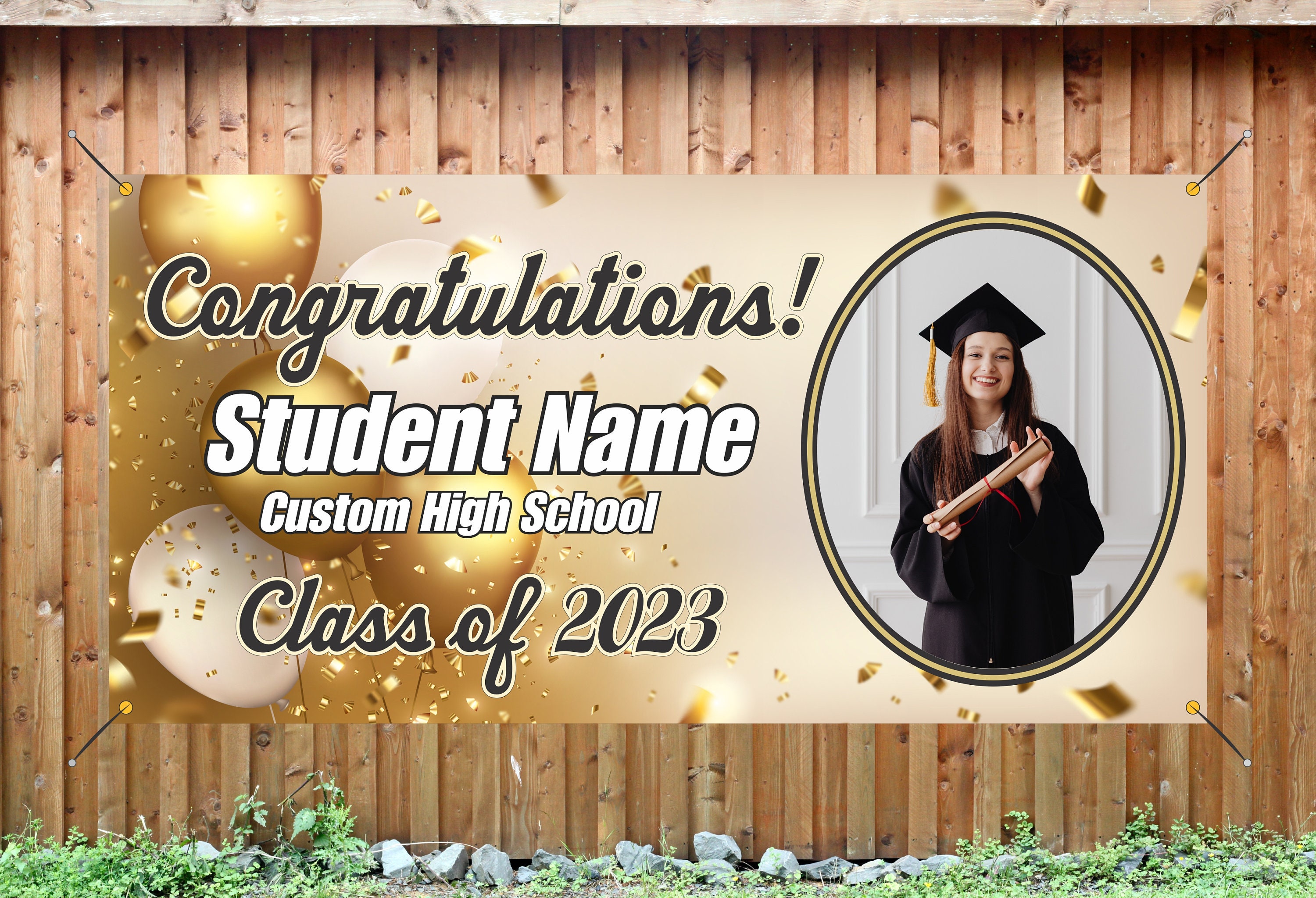 Grad Graduation Banner Custom 13oz Full Color Indoor/outdoor - Etsy