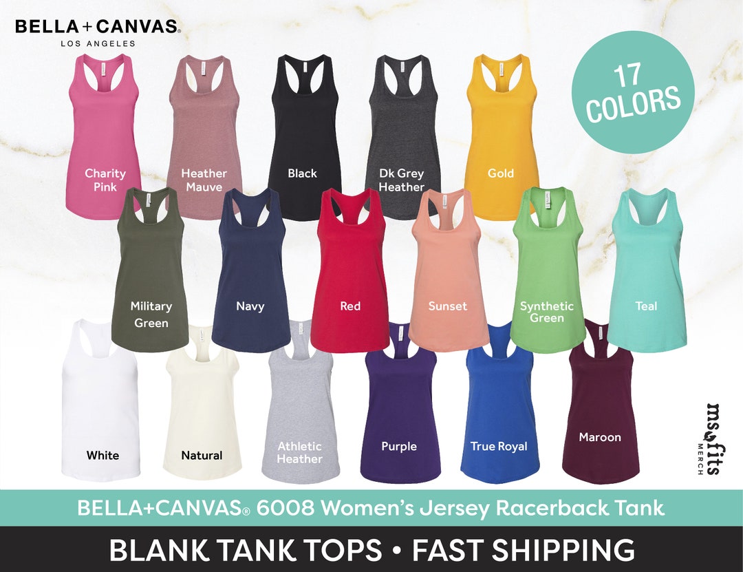 Women's Jersey Racerback Tank BELLA CANVAS 6008 Blank Soft and ...