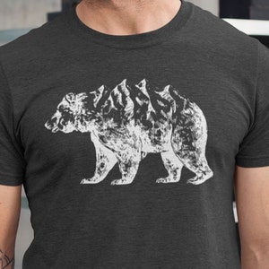 Mountain Bear T Shirt Men, Double Exposure Bear, Papa Bear Shirt ...