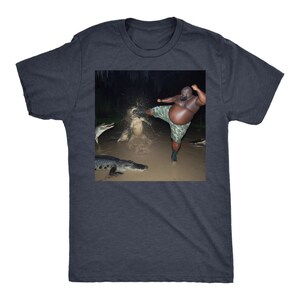 Man Kick Alligator in Swamp Shirt Tee, Gator, Crocodile, Funny, Viral ...