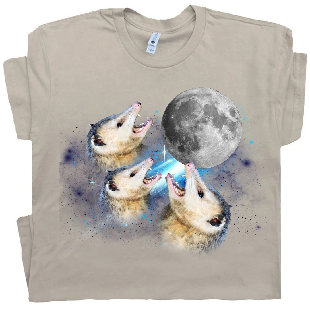 Unisex Three Possums Howling at Moon Vinatge Shirt, Retro Opossum Lover ...