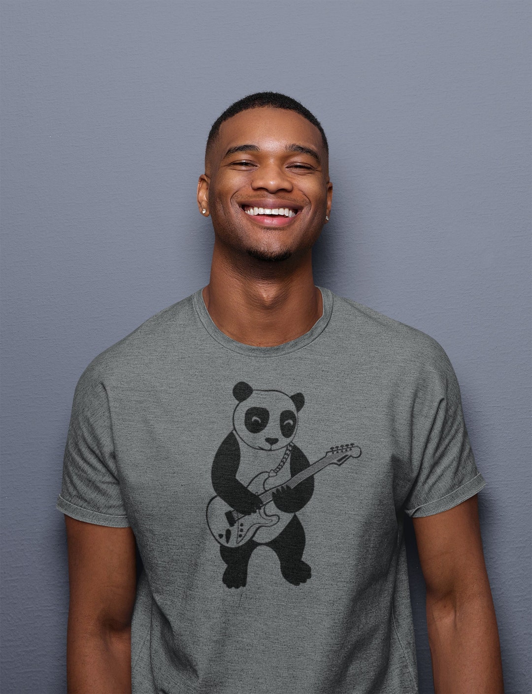 Panda Playing Bass Guitar Shirt | Mens Animal Playing Guitar Tshirt ...