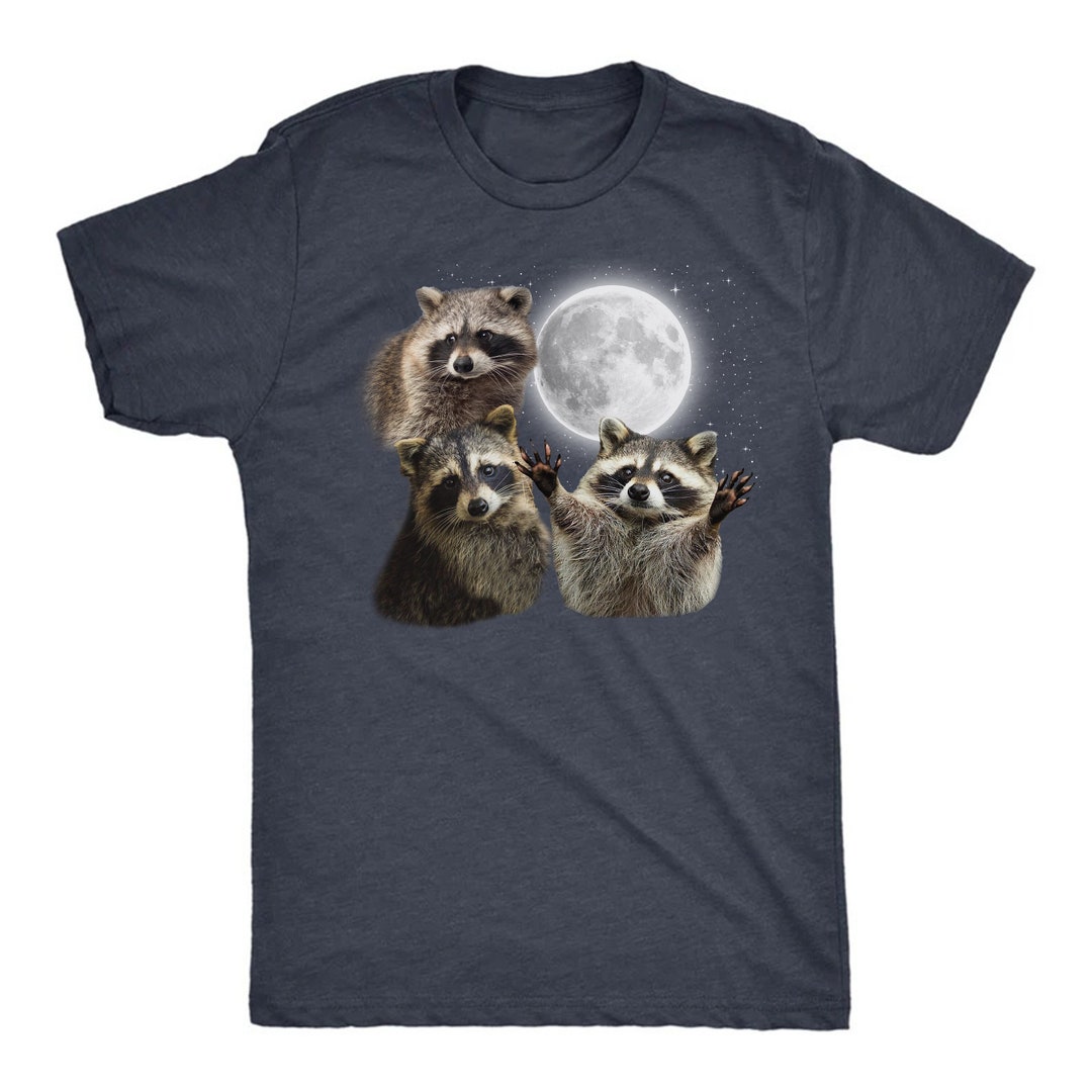 Three Raccoons Vintage Graphic T-shirts, Retro Raccoon Moon Tshirt ...