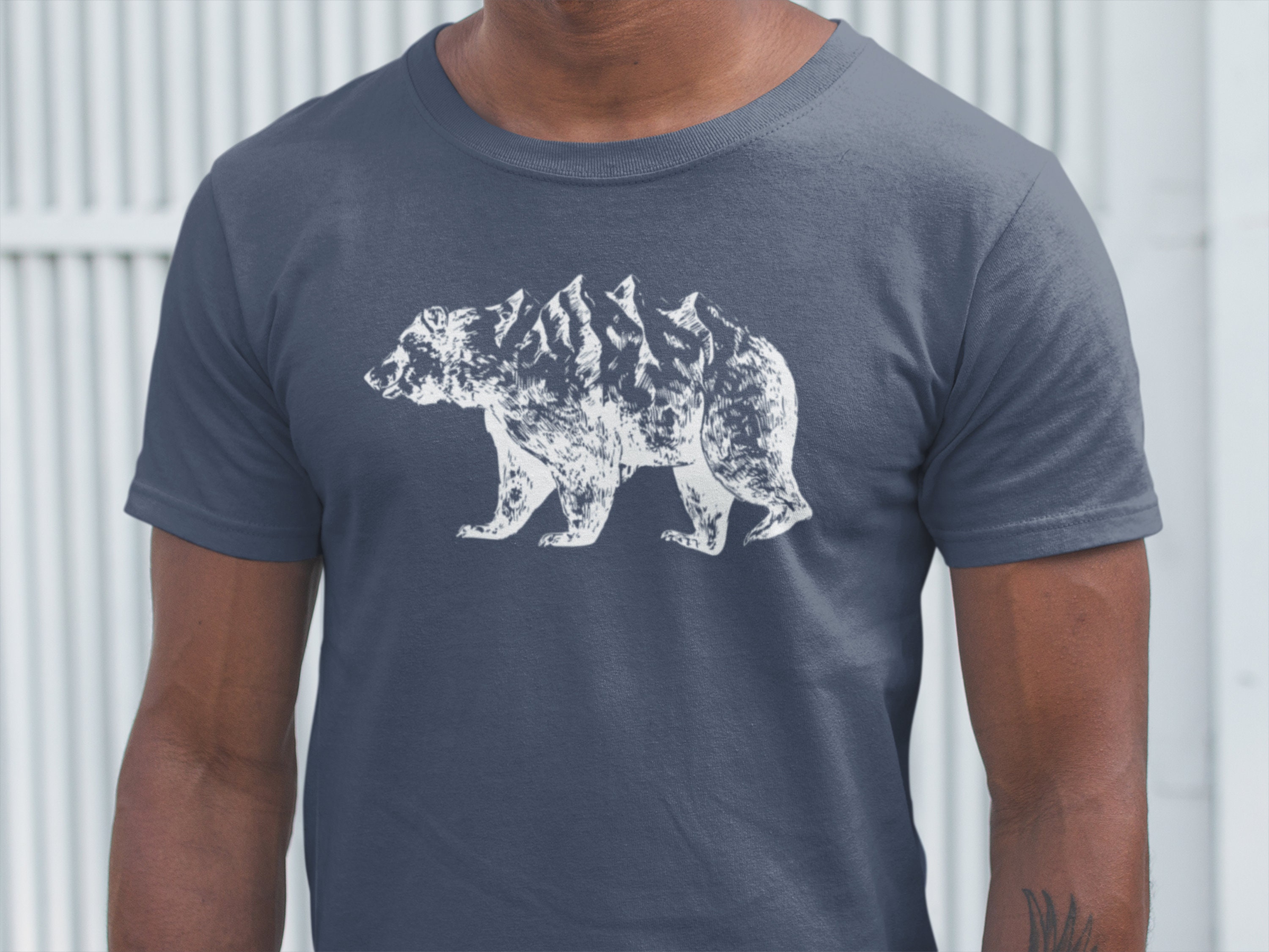 Mountain Bear T Shirt Men, Double Exposure Bear, Papa Bear Shirt ...