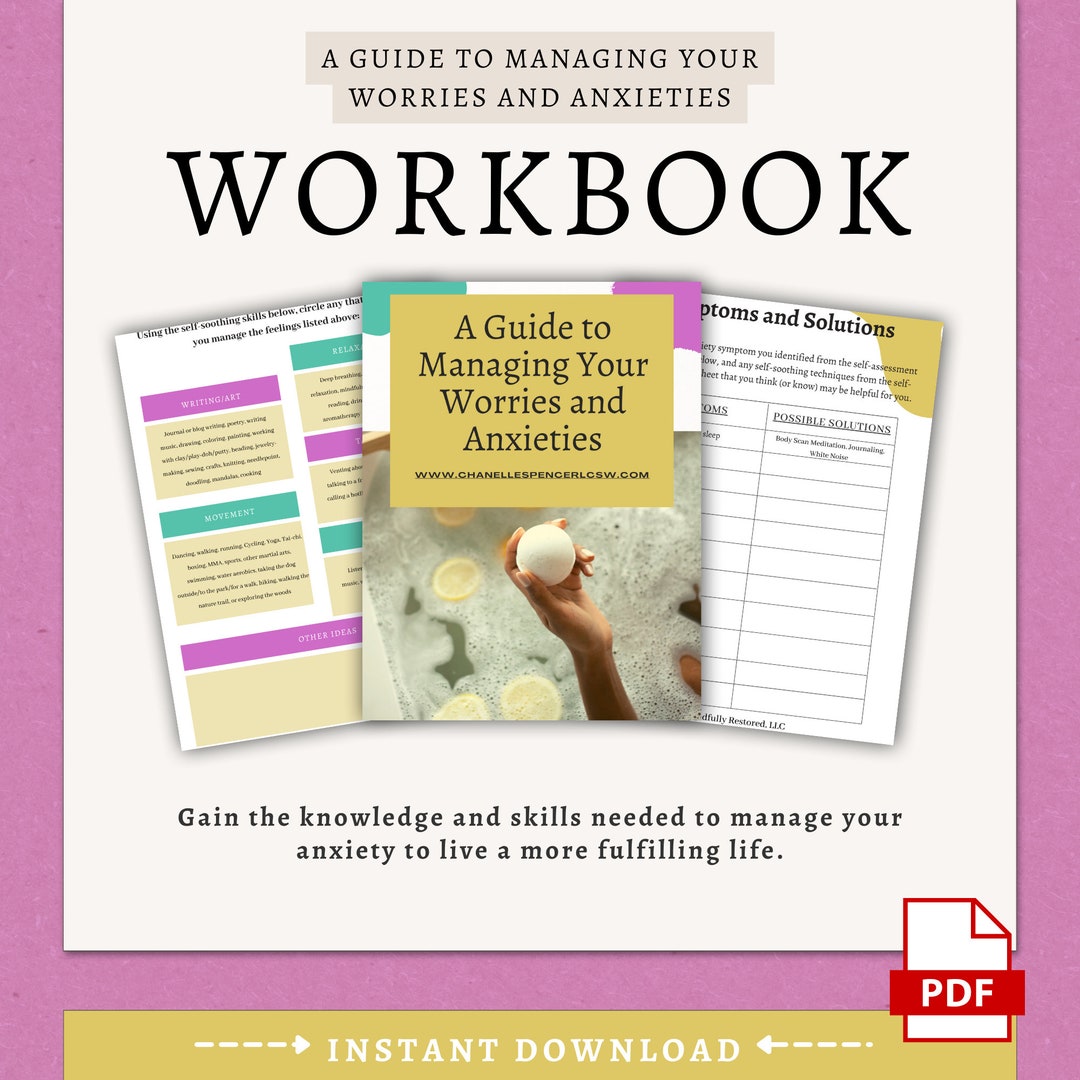 Anxiety Workbook anxiety Worksheets L Anxiety Journal therapy Worksheet ...