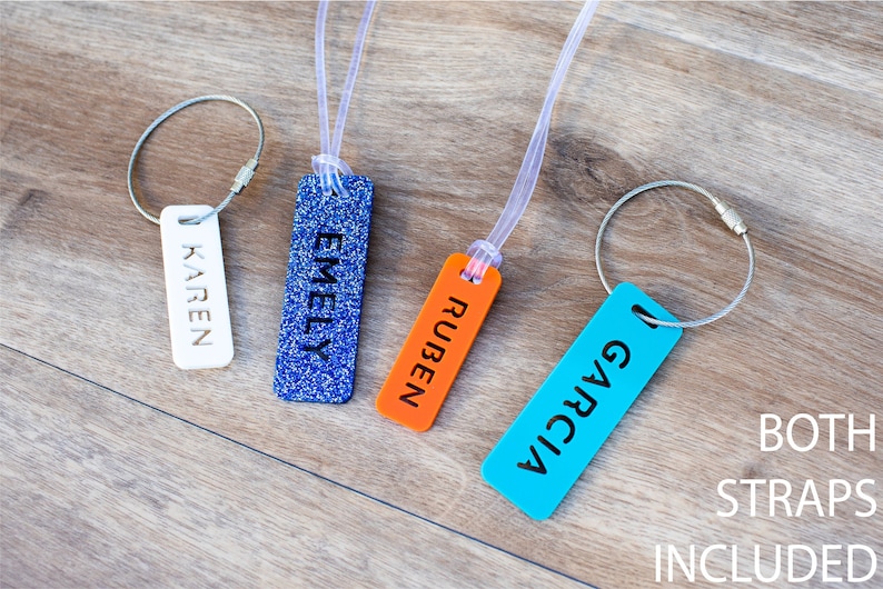 Personalized Keychain Name Tag 2 Sizes, School Bag Name Tag, Diaper Bag ...