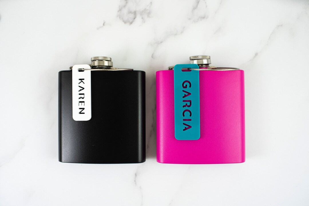 Groomsman Flask Name Tag, Water Bottle Personalized Name Tag 2 Sizes ...