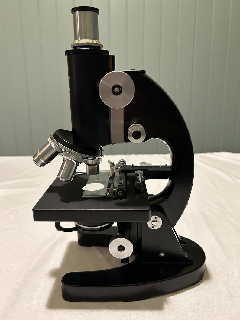 Vintage 1950s Microscope in Lockable Wooden Box - Etsy