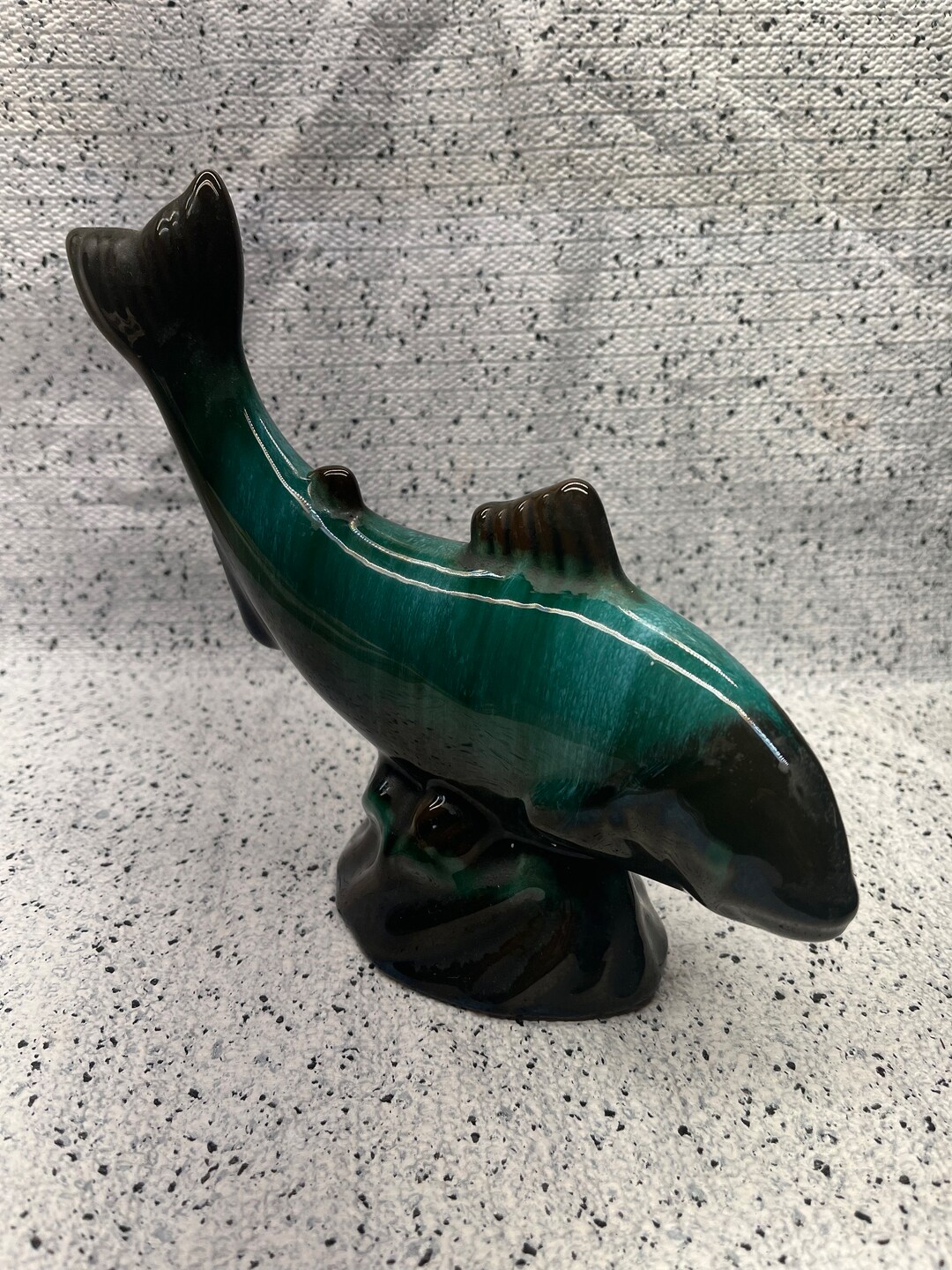 Blue Drip Glaze Pottery - Fish Statue - Etsy