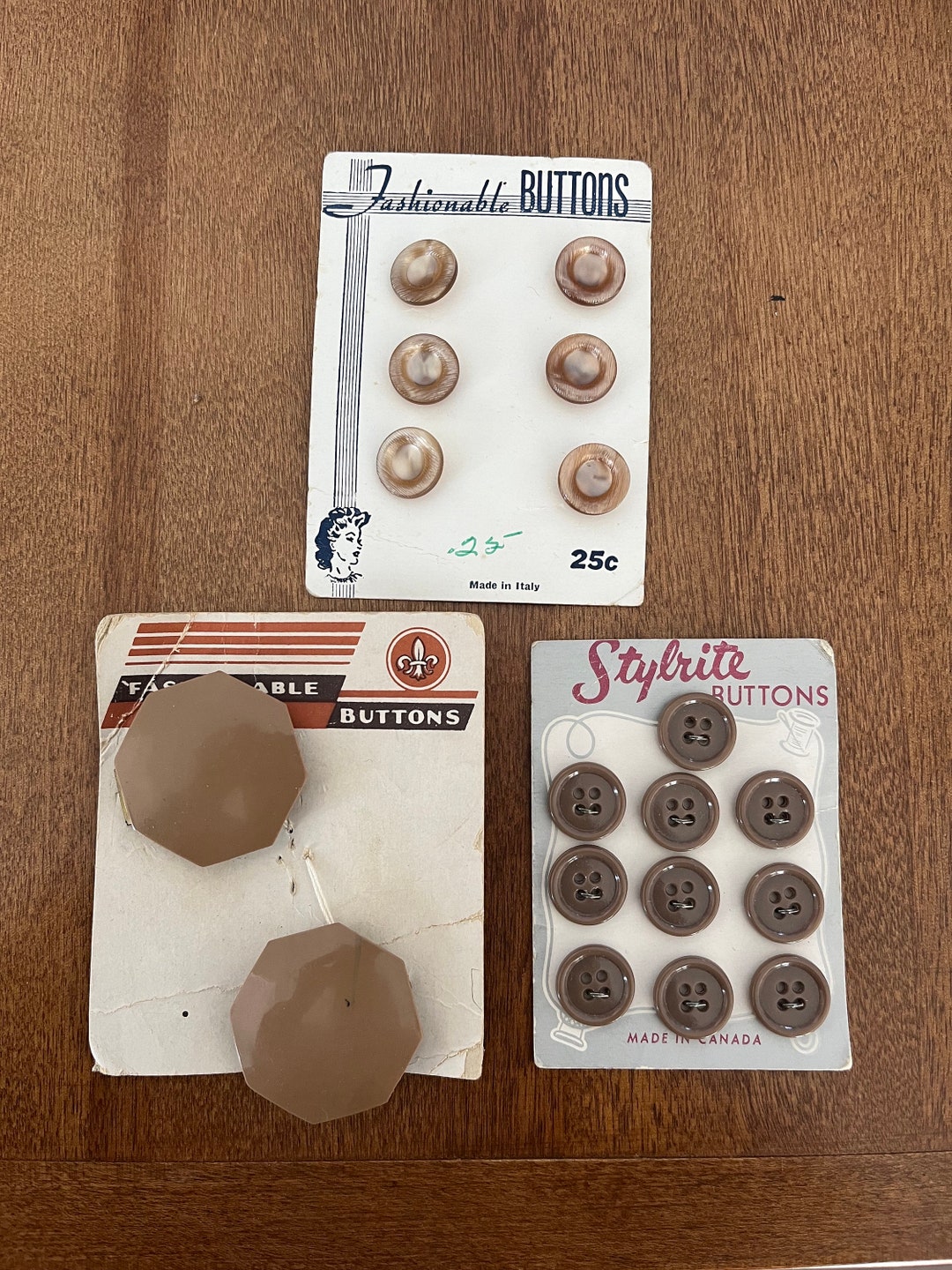 Vintage Brown Fashion Buttons - Etsy