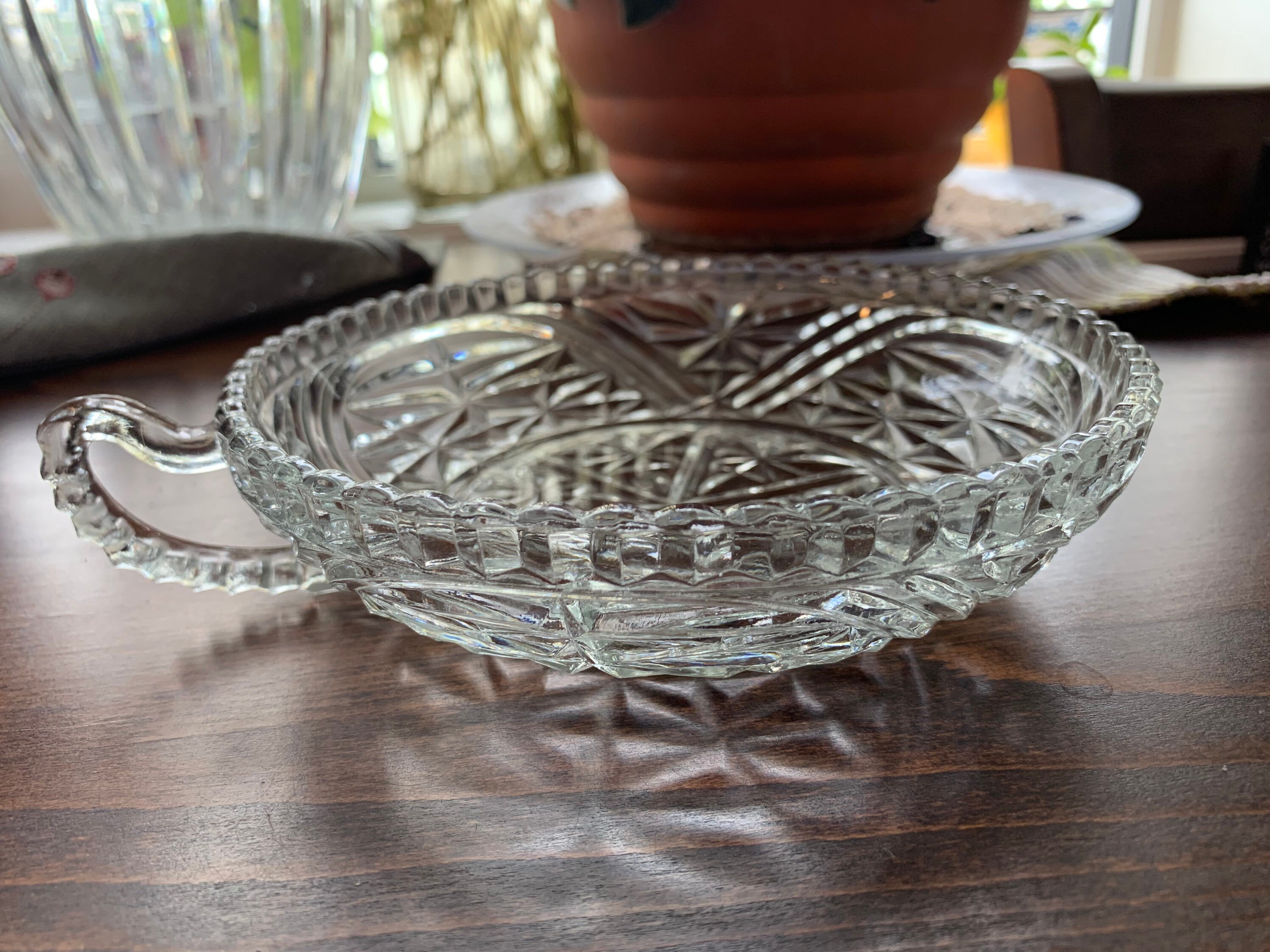 Stars and Bars Glass Nappy Dish - Etsy