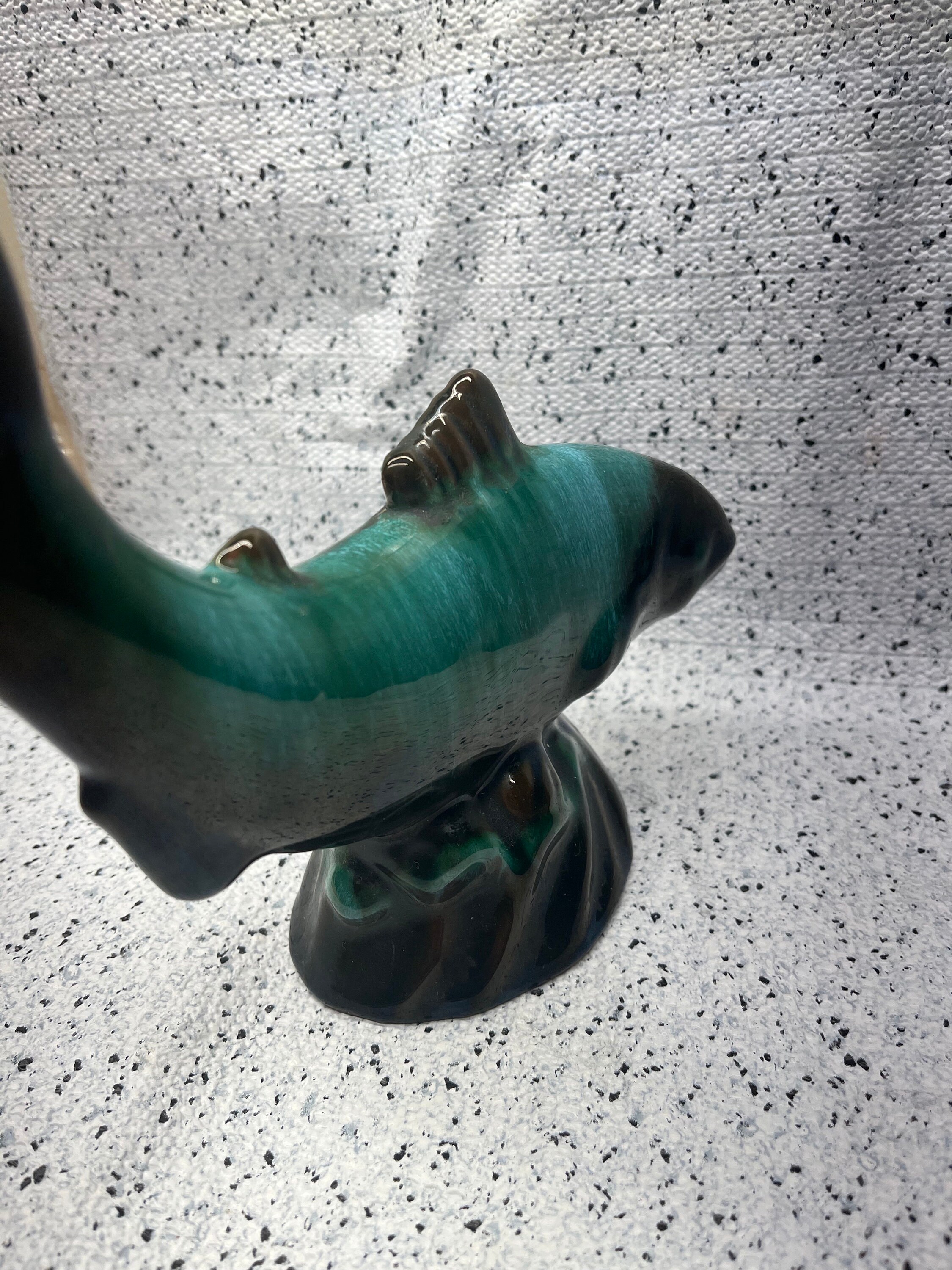 Blue Drip Glaze Pottery Fish Statue - Etsy