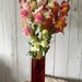 Vintage Tall Ruby Red Vase - Etsy