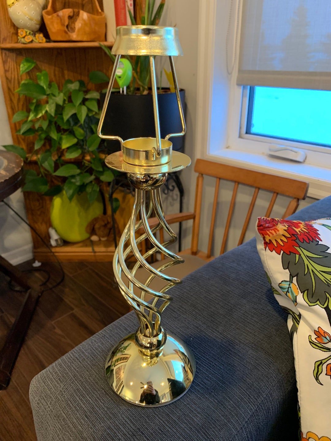 Vintage Partylite Tealight Holder Open Barley Twist Spiral 13-1/2” Tall ...