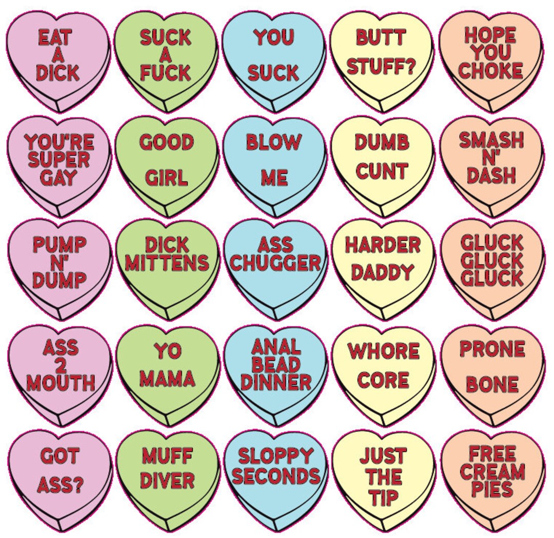 Valentines Day Rude Candy Heart SVG - Etsy