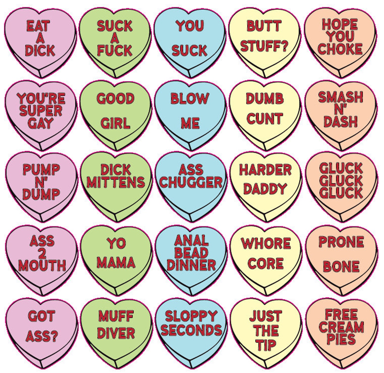 Valentines Day Rude Candy Heart SVG - Etsy