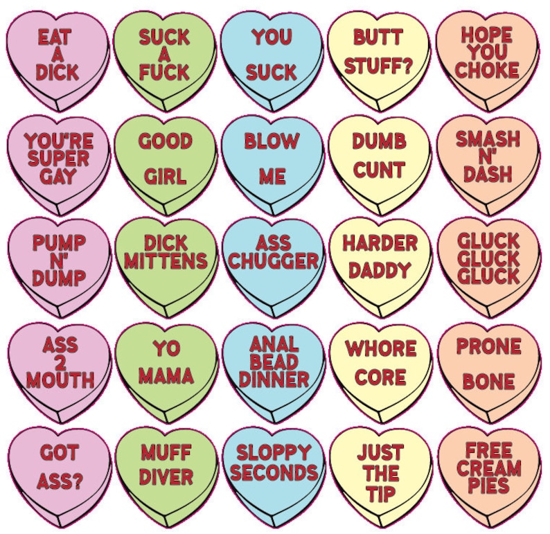 Valentines Day Rude Candy Heart SVG - Etsy