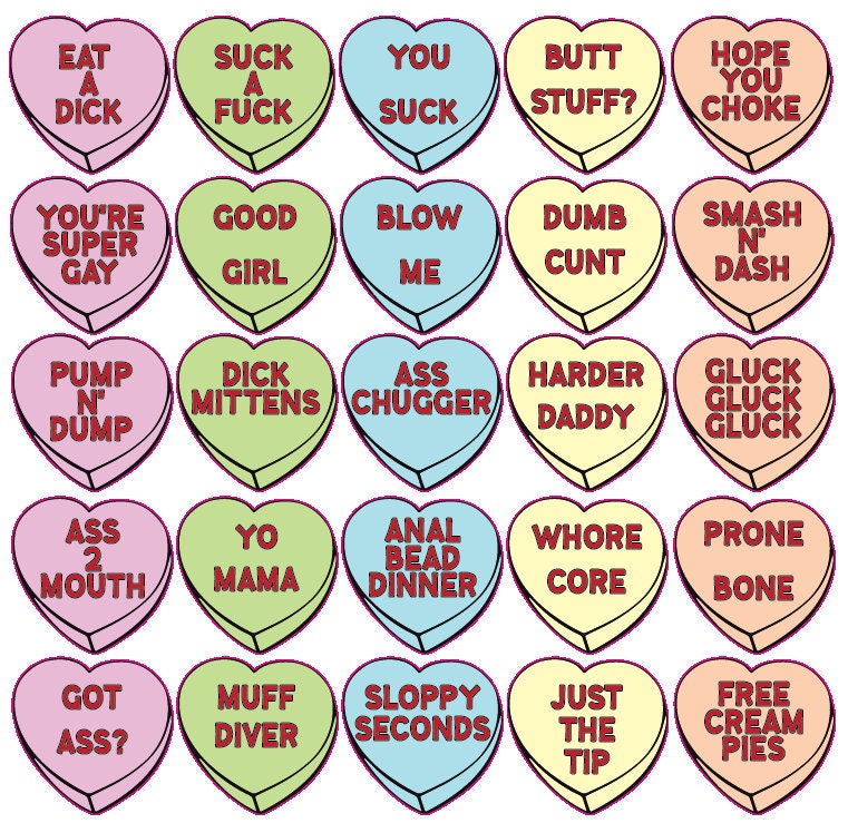 Valentines Day Rude Candy Heart SVG - Etsy