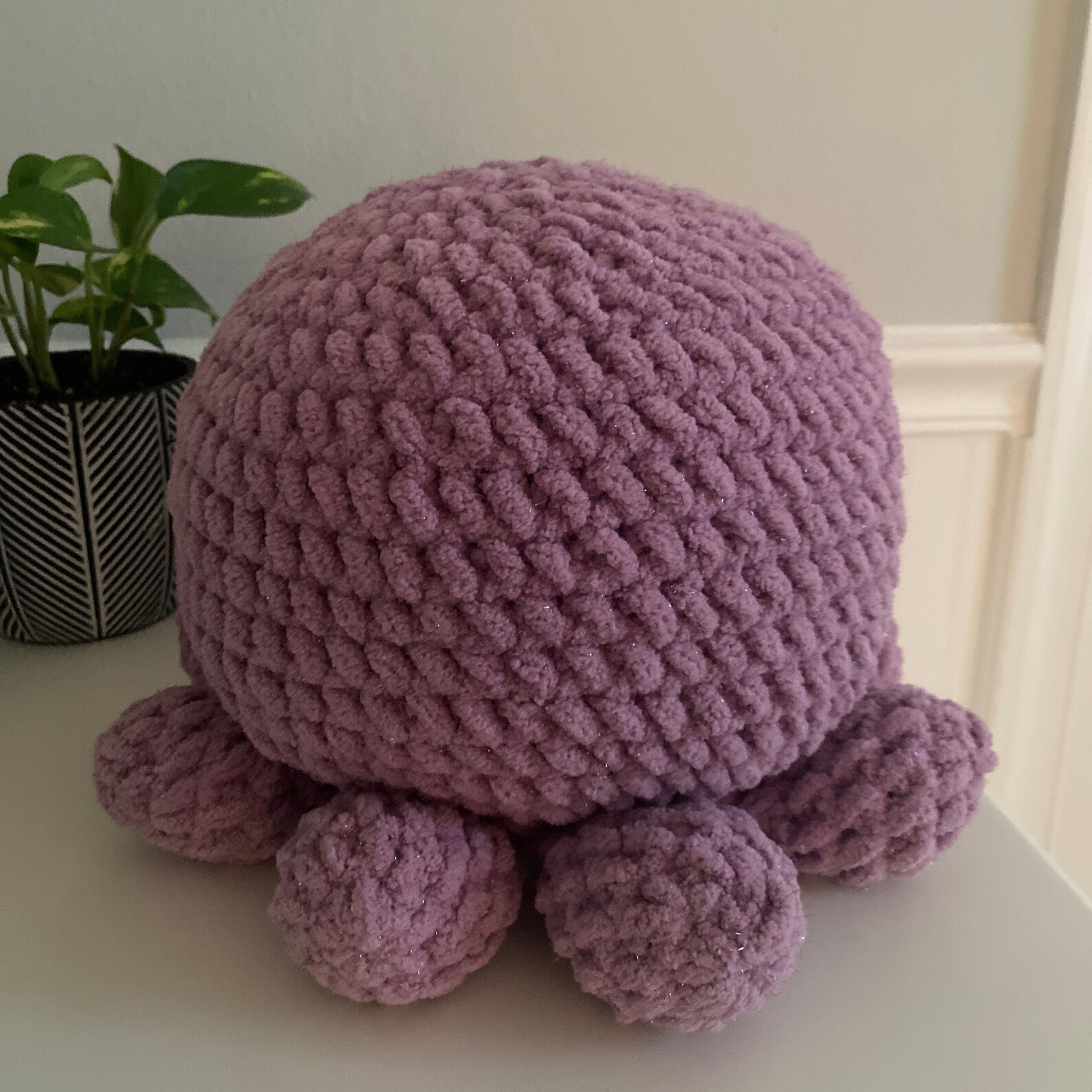 Crochet Purple Sparkle Kawaii Octopus Plushie - Etsy