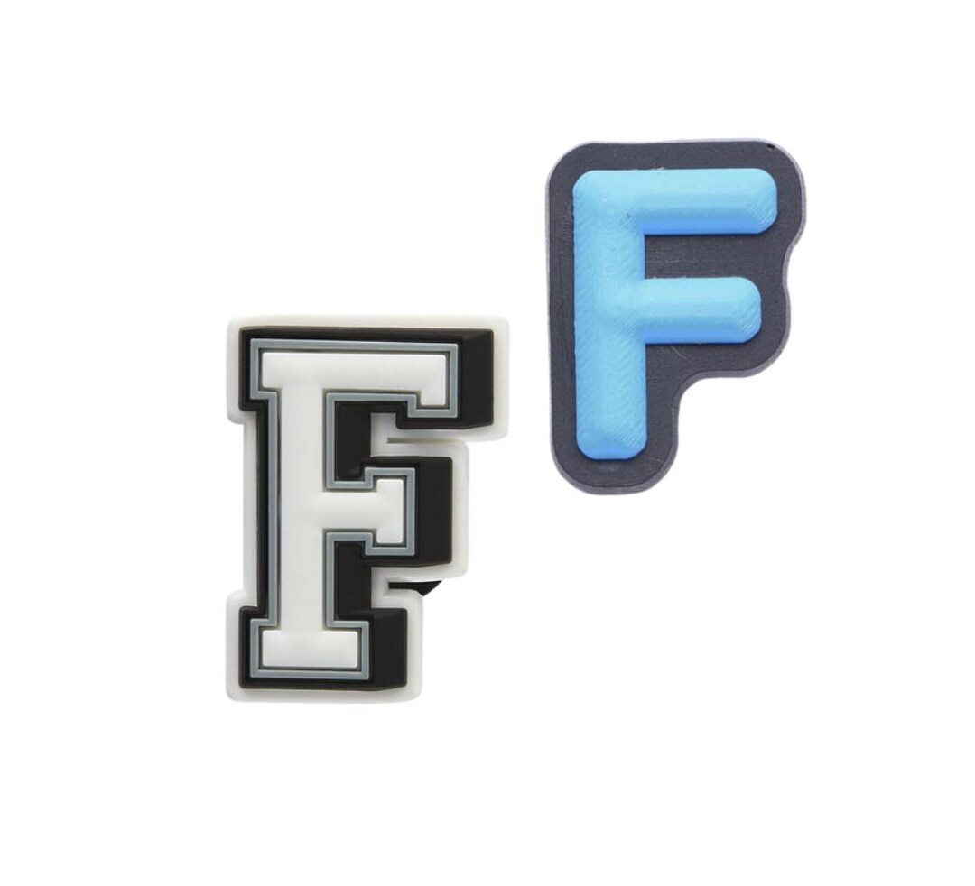 Varsity Letter F Croc Charm: Blue or White Rubber Alphabet - Etsy