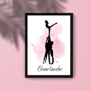 Cheerleader Arabesque Lift Stunt Wallpaper | Cheerleading Pink Gift ...