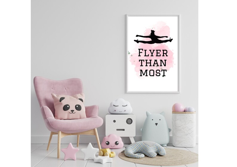 Flyer Than Most Cheerleader Wallpaper | Cheer Printable Wall Art Décor ...