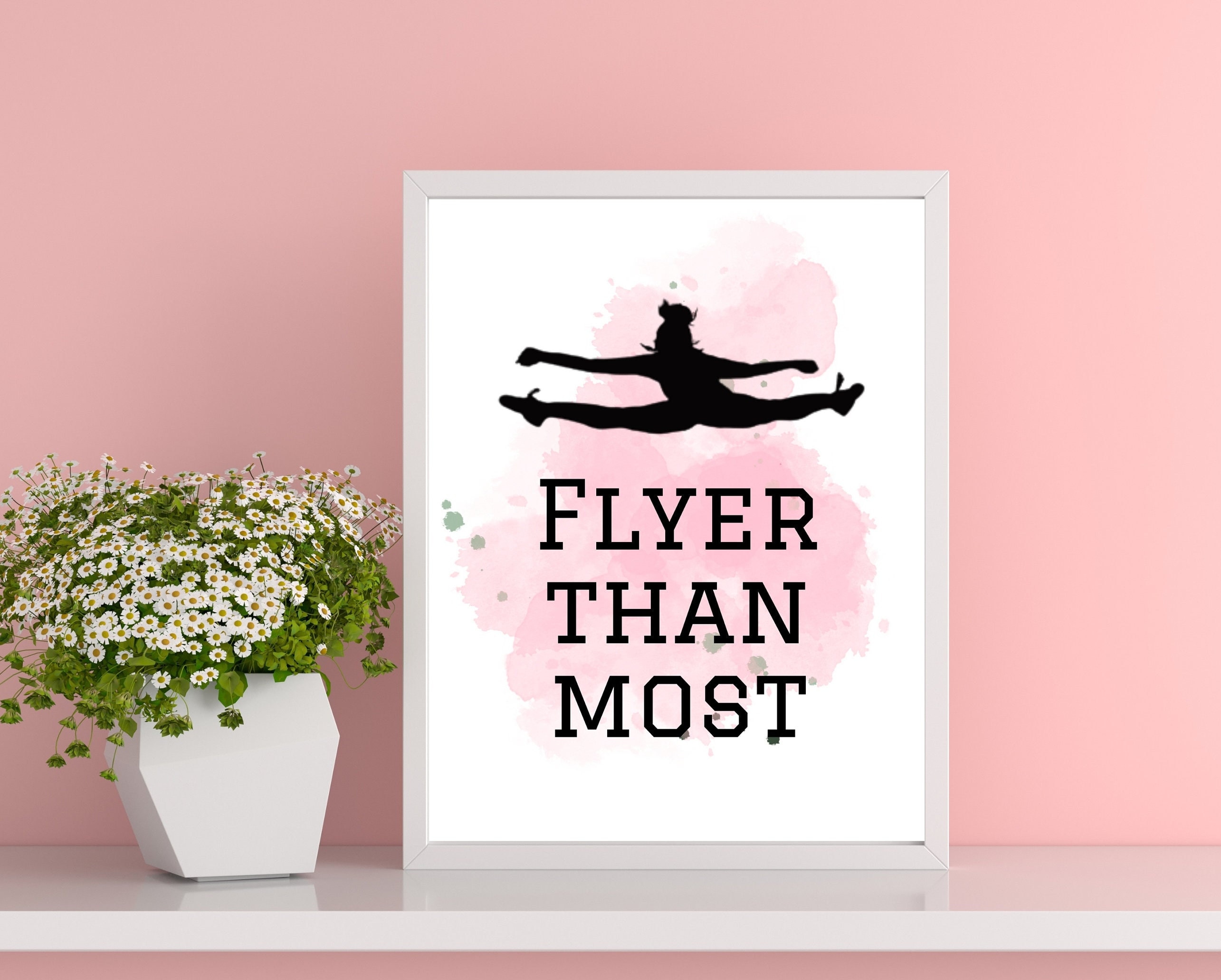 Flyer Than Most Cheerleader Wallpaper Cheer Printable Wall Art Décor ...