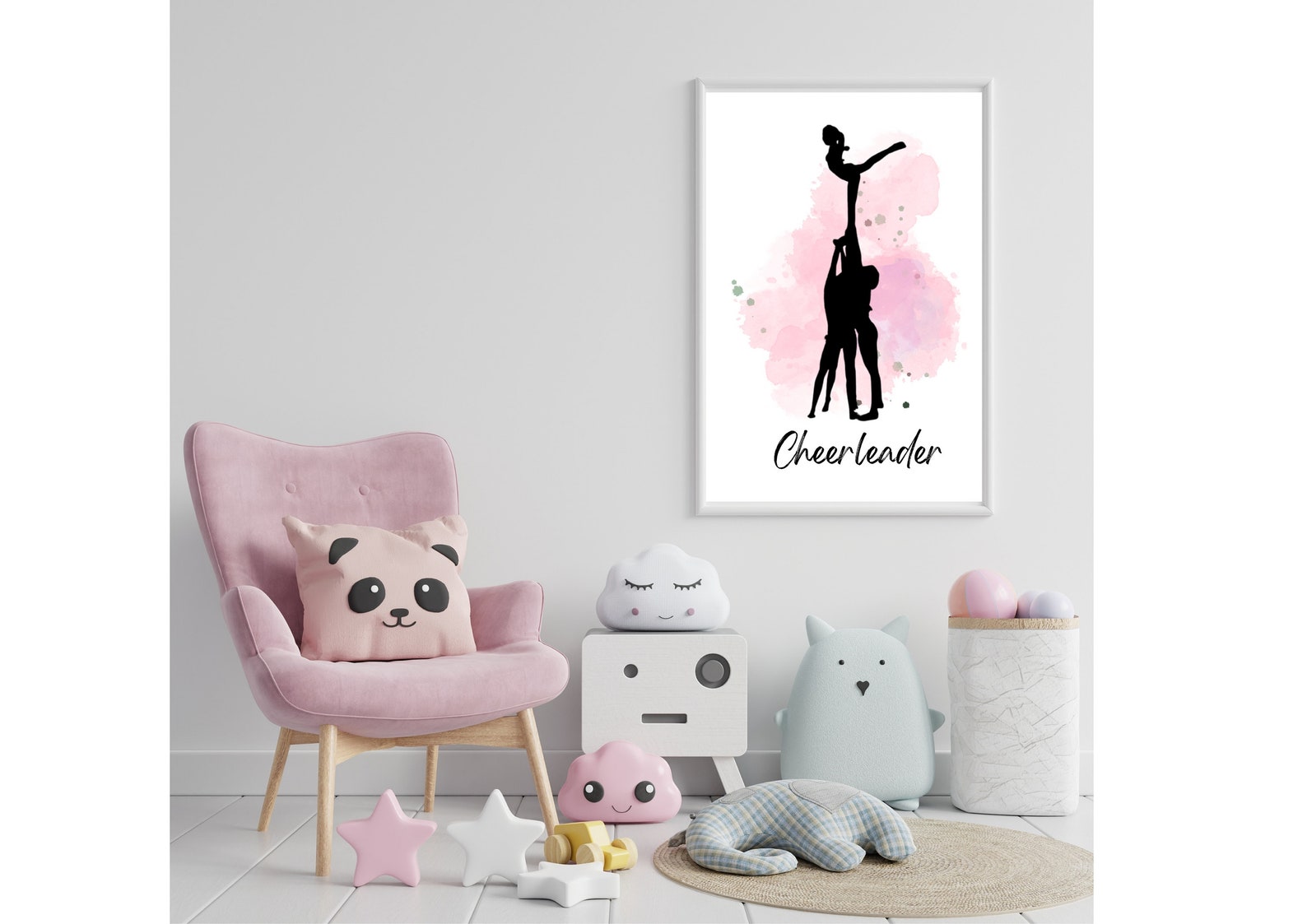 Pink Cheerleader Arabesque Lift Stunt Wallpaper Cheerleading - Etsy