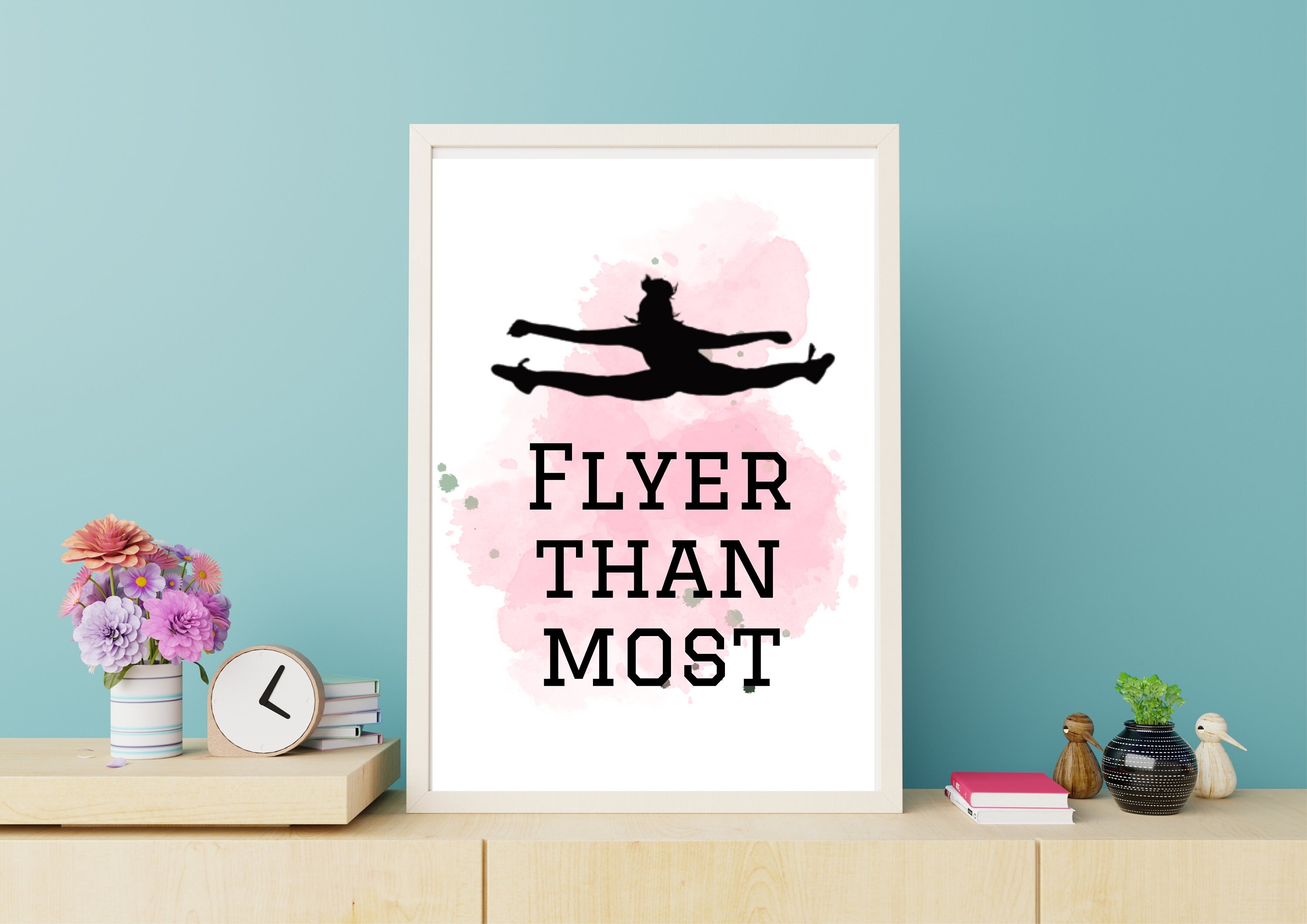Flyer Than Most Cheerleader Wallpaper Cheer Printable Wall Art Décor ...