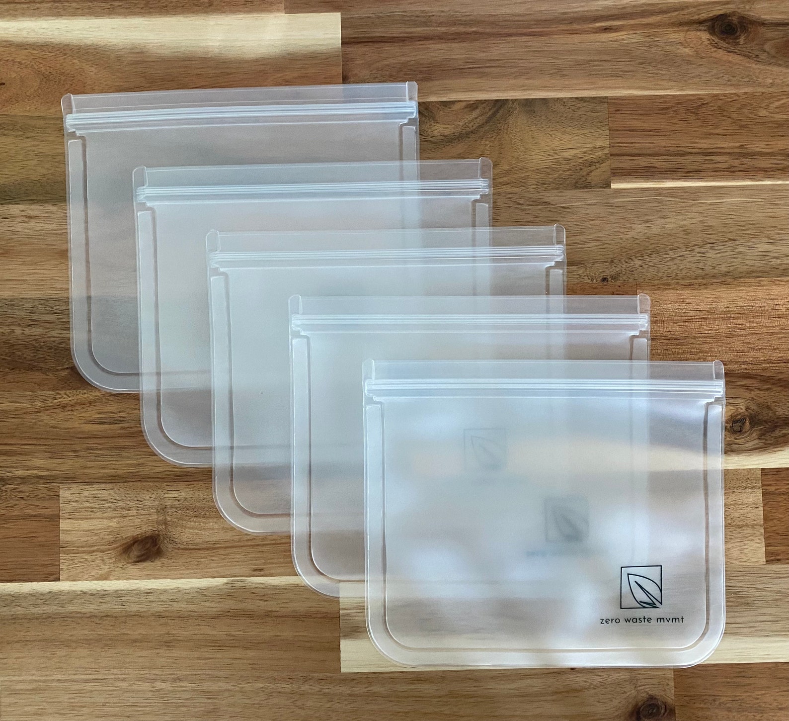 Set of 5, Reusable Zip Lock Bags, Freezer Friendly - Etsy