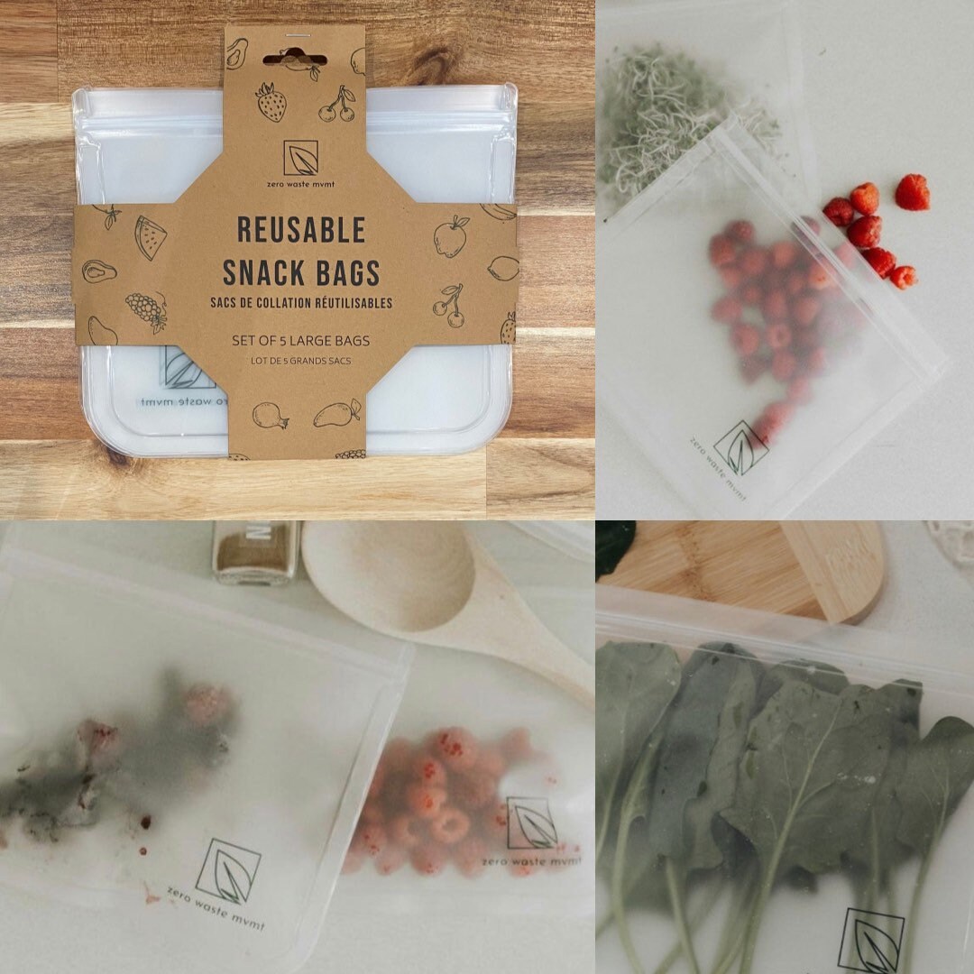 Set of 5 Reusable Zip Lock Bags Freezer Friendly - Etsy