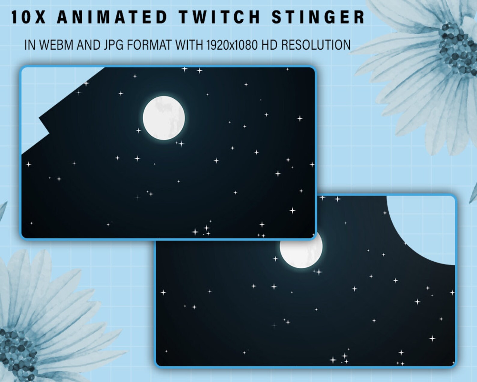Twitch Stinger Transition Cute Moon With Star Ten Transition - Etsy