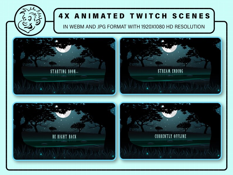 Twitch Scenes | Sweet Night in the Forest Background Animation | Twitch ...