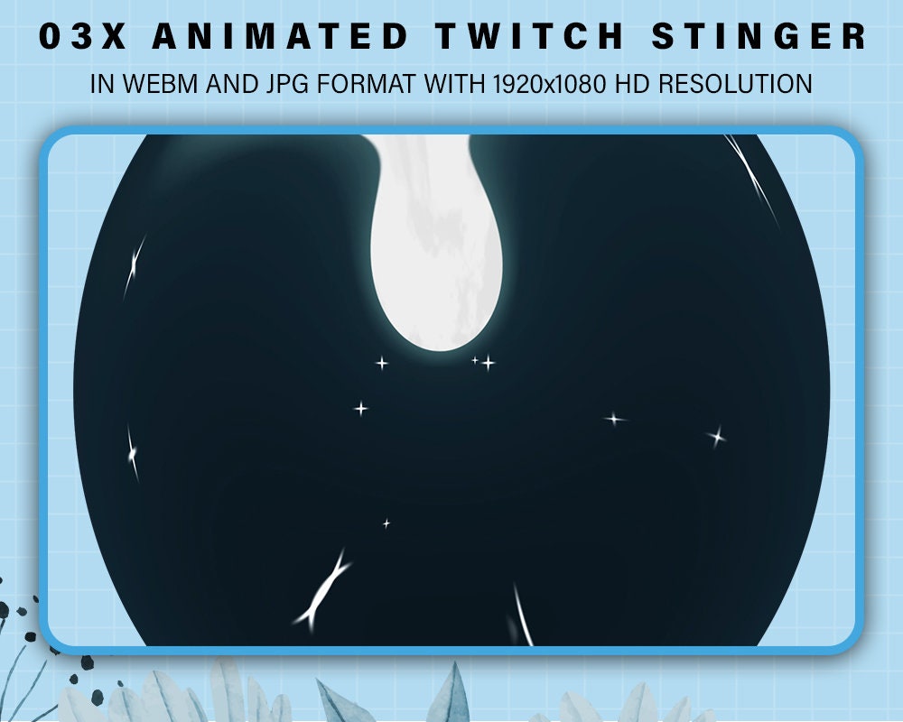 Twitch Stinger Transition Cute Moon With Star Three - Etsy