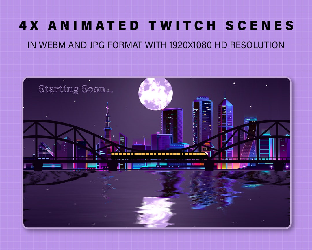 Twitch Scenes | Beautiful Night in City Animation | Twitch Animated ...