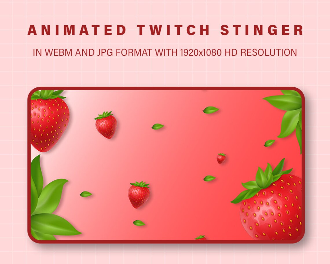 Twitch Stinger Transition Strawberry With Leaf Animated - Etsy