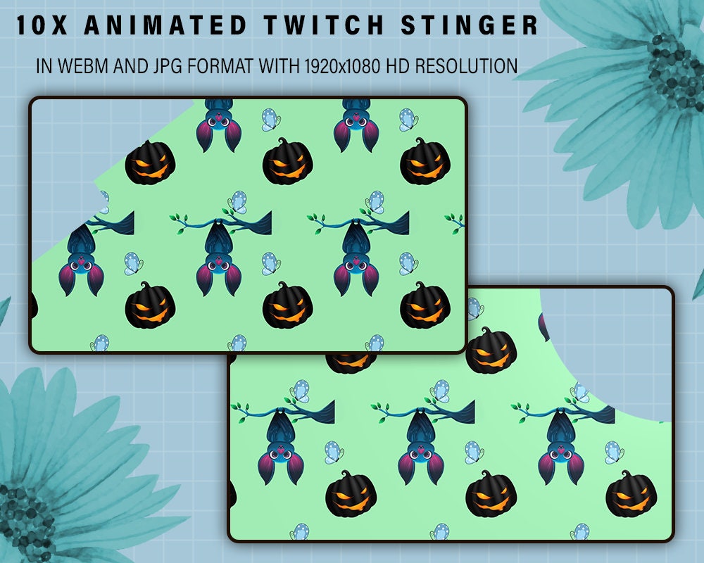 Twitch Stinger Transition Cute Halloween Bat Pattern Ten Transition ...