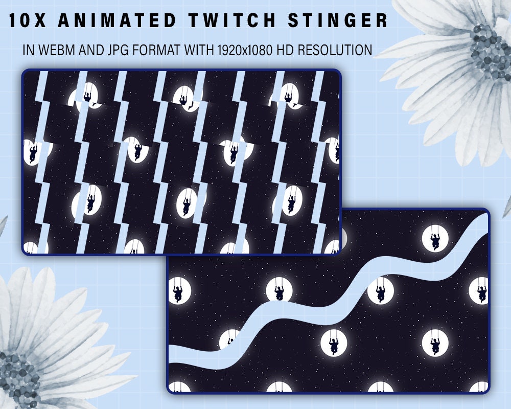 Twitch Stinger Transition Cute Moon Pattern Ten Transition - Etsy