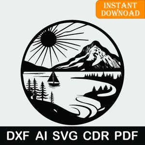 Stunning Nature Wall Art, Svg Laser Cut Template, Inspired by Scenic ...