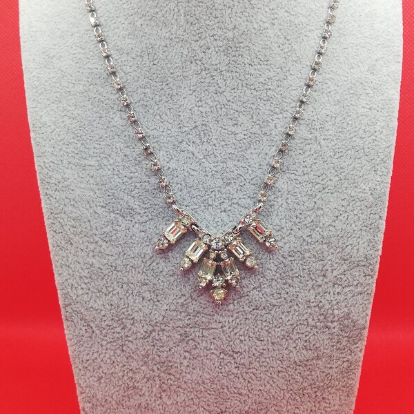 Rhinestone Necklace - Etsy UK