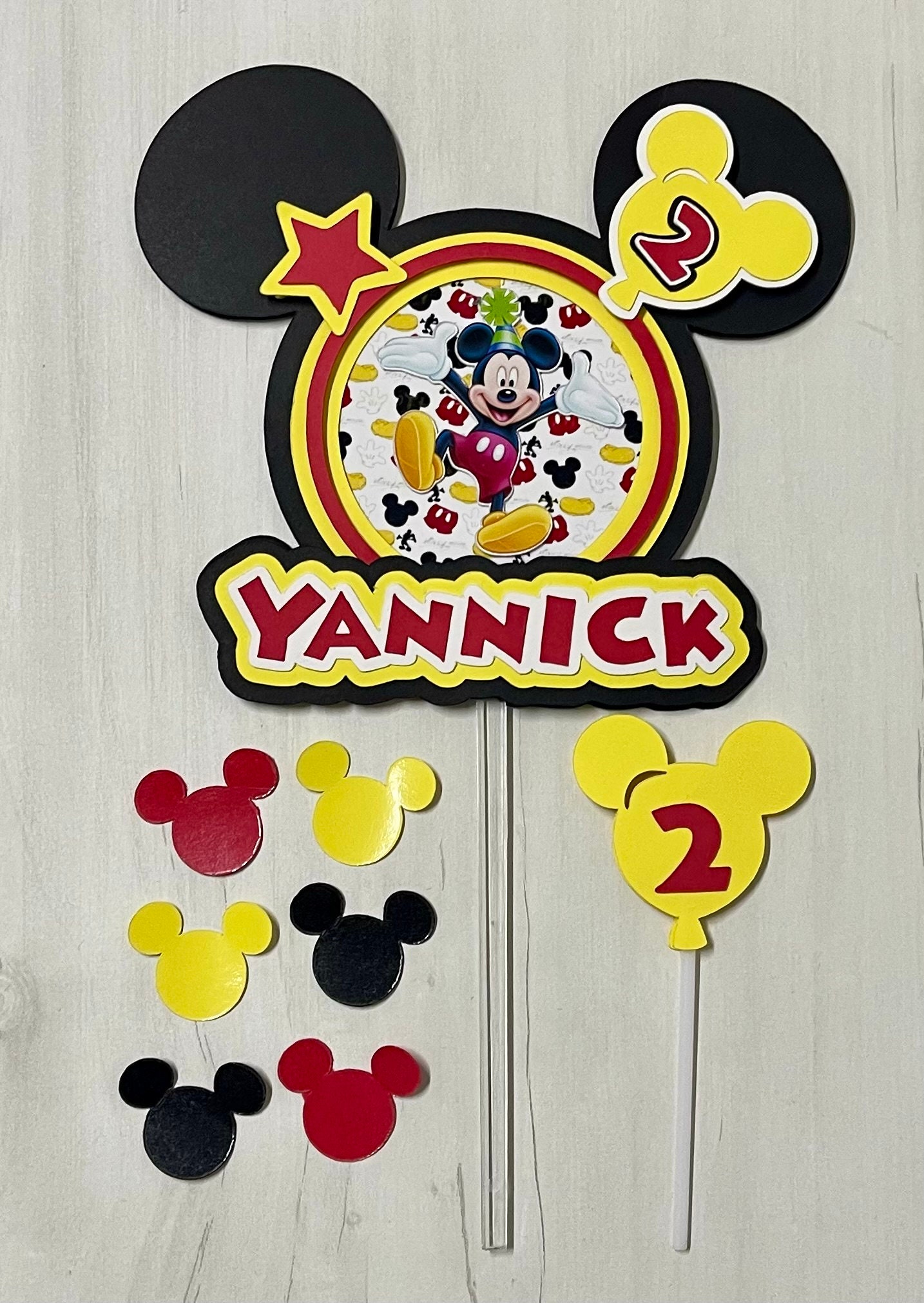 Personalized Mickey Mouse Cake Topper - Etsy