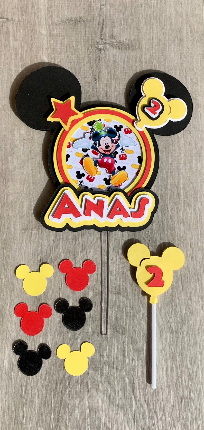 Personalized Mickey Mouse Cake Topper - Etsy